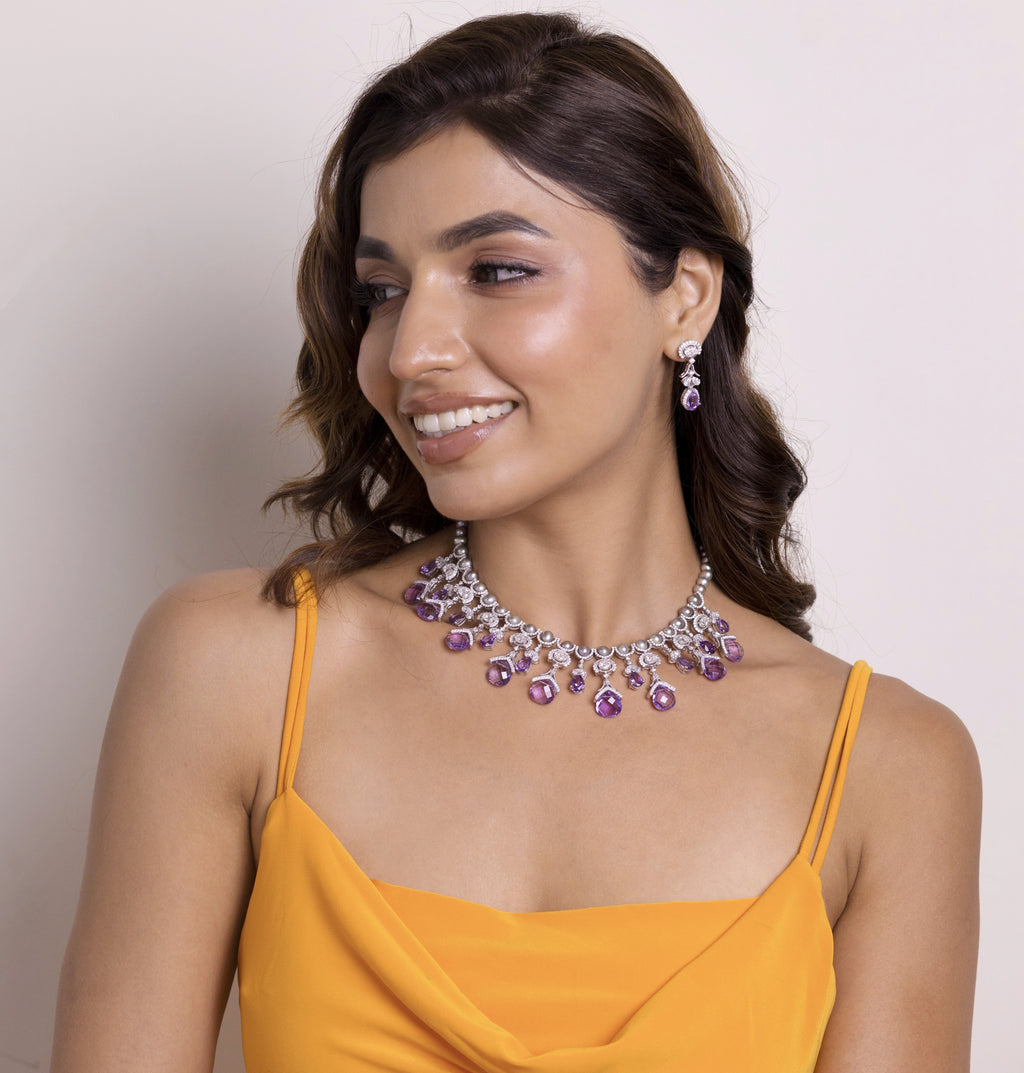 925 Sterling Silver Meira Amethyst Earrings - Ruuh Studios – Ruuh Studios