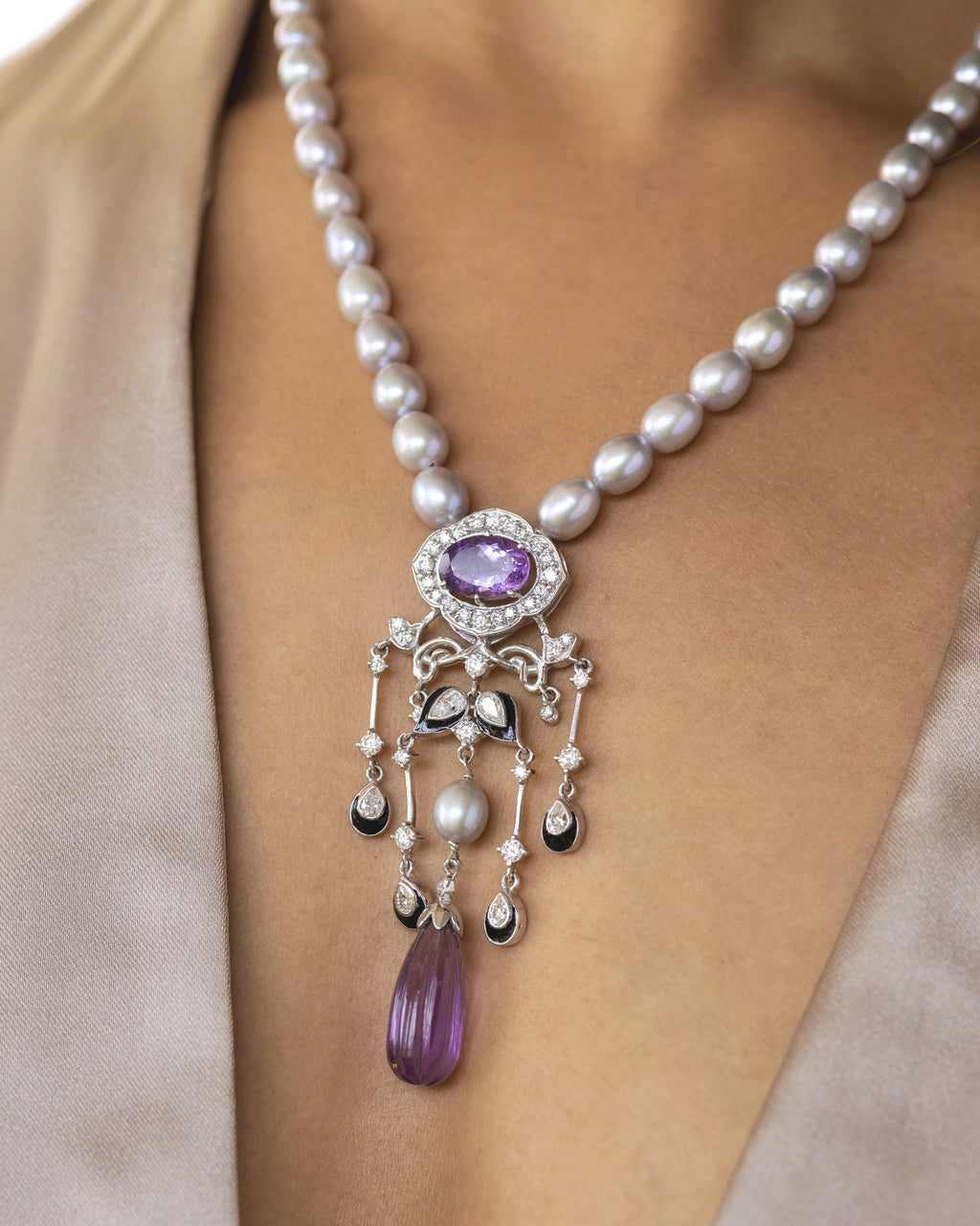 Deco Amethyst Necklace Set – Ruuh Studios