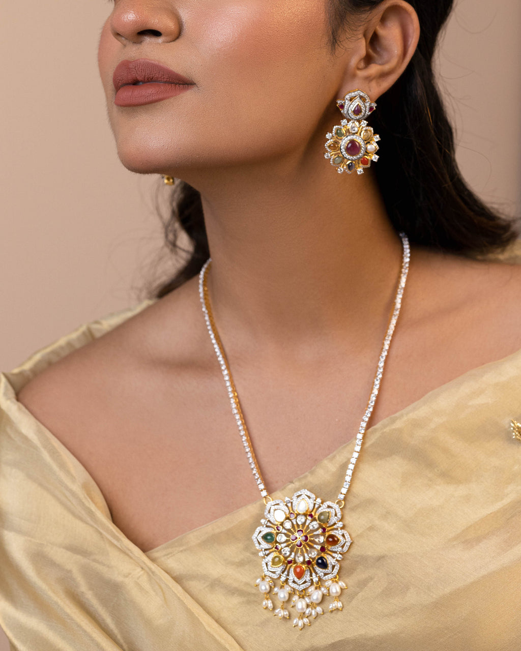 Nitya Navratna Pendant Set – Ruuh Studios